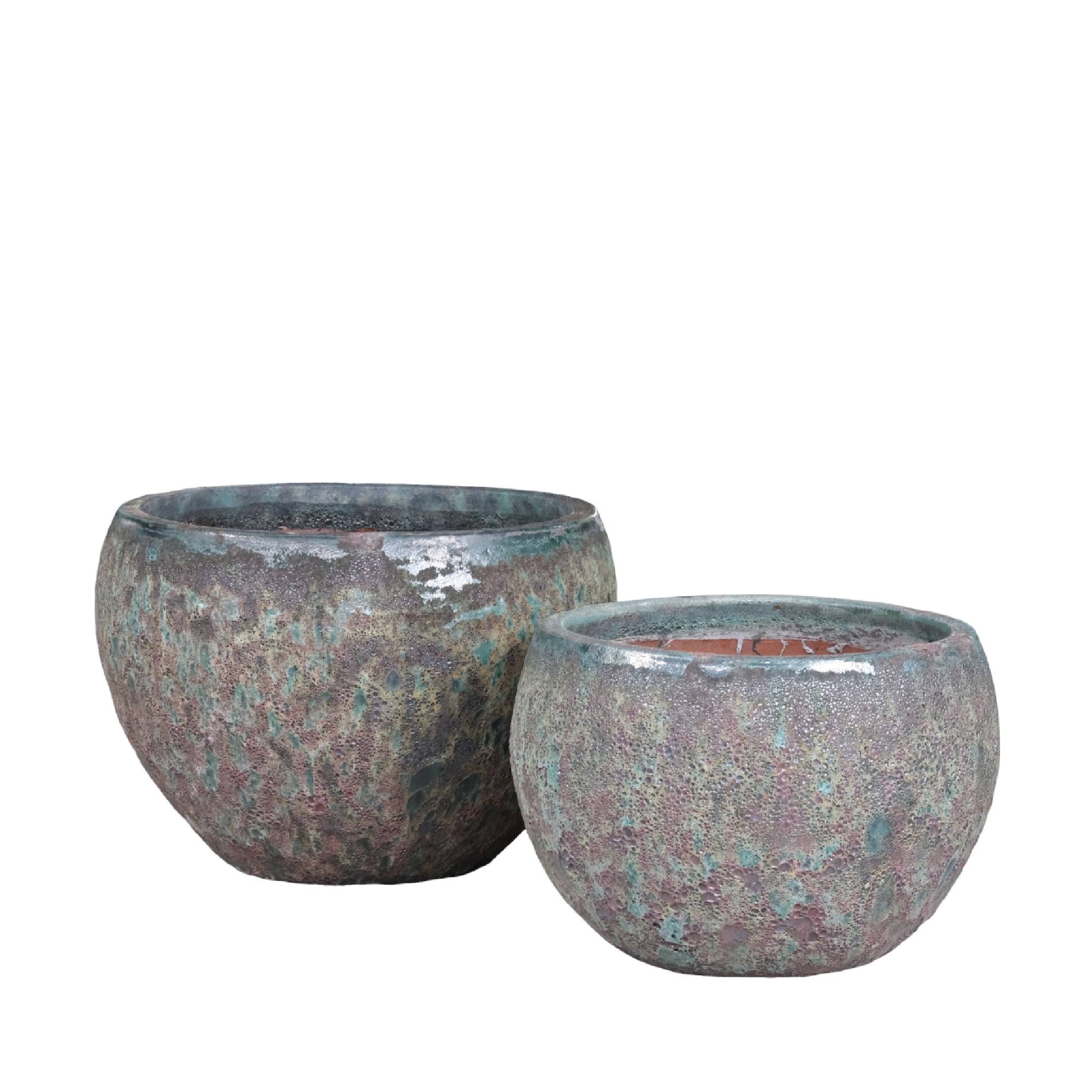 Caedyn Green Round Ceramic Pot Rough Finish SV2 L kopen? Gratis ...