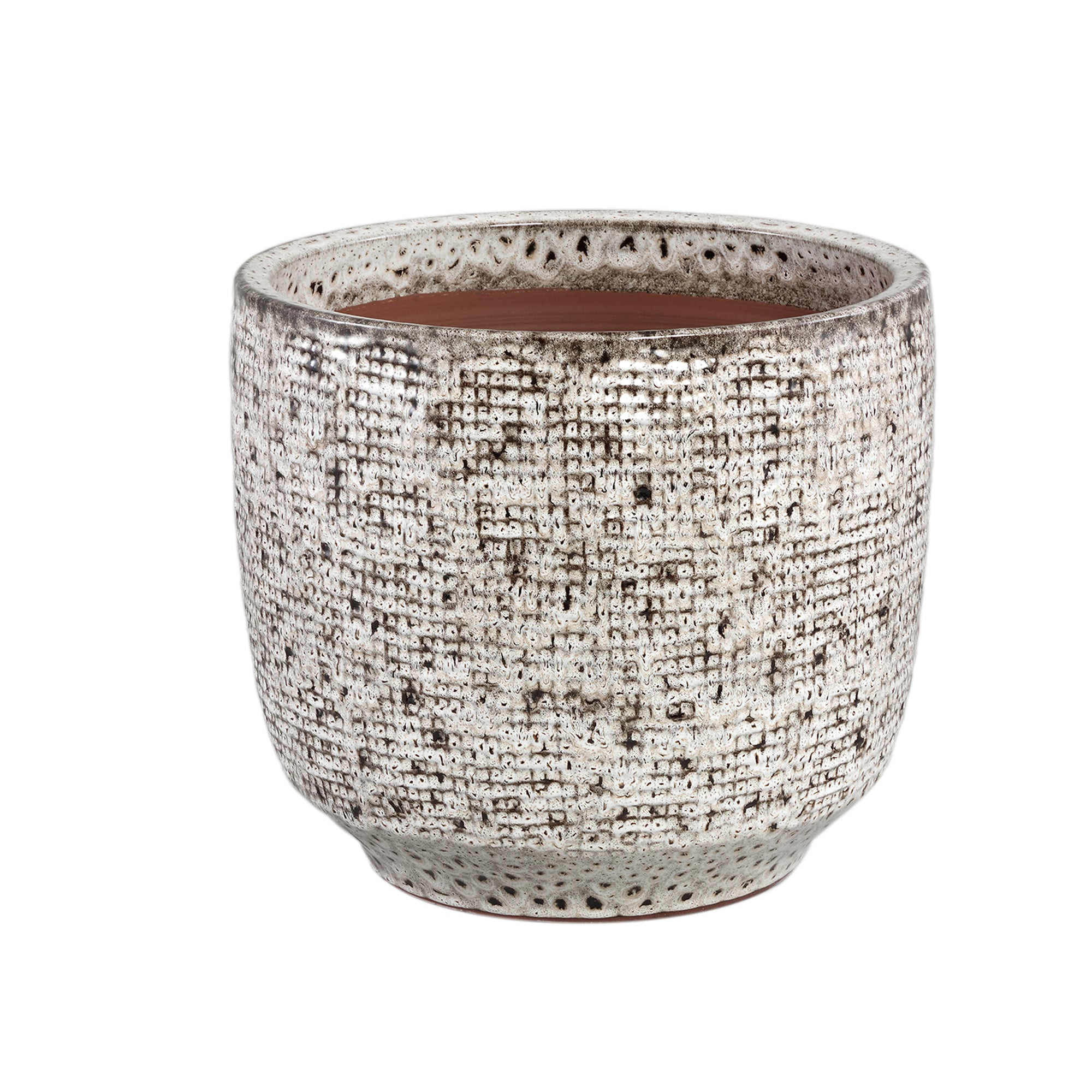 Elana White Round Ceramic Pot With Grey Pattern XL kopen? Gratis ...