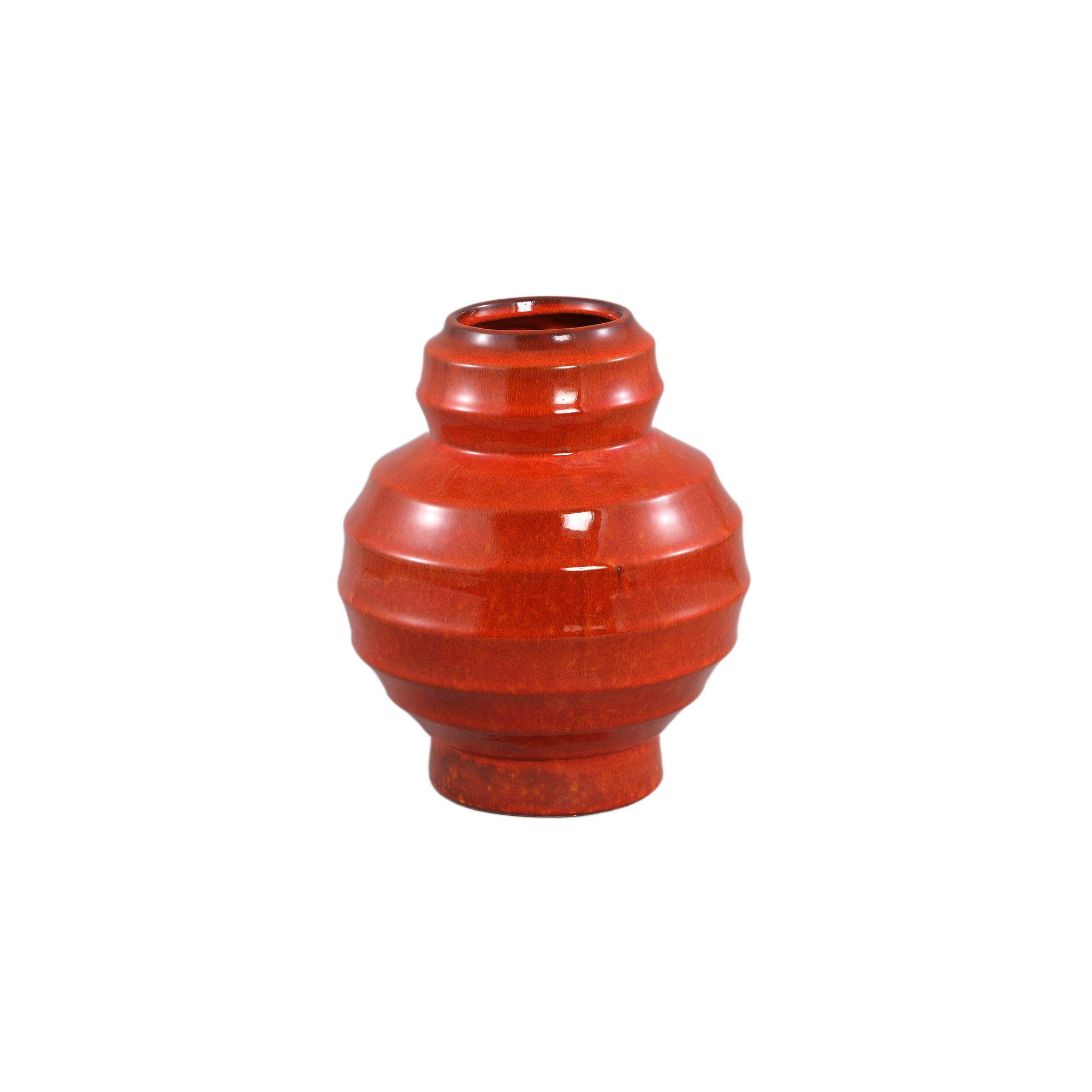 Portian Orange Glazed Ceramic Vase Layered S kopen? Gratis Thuisbezorgd